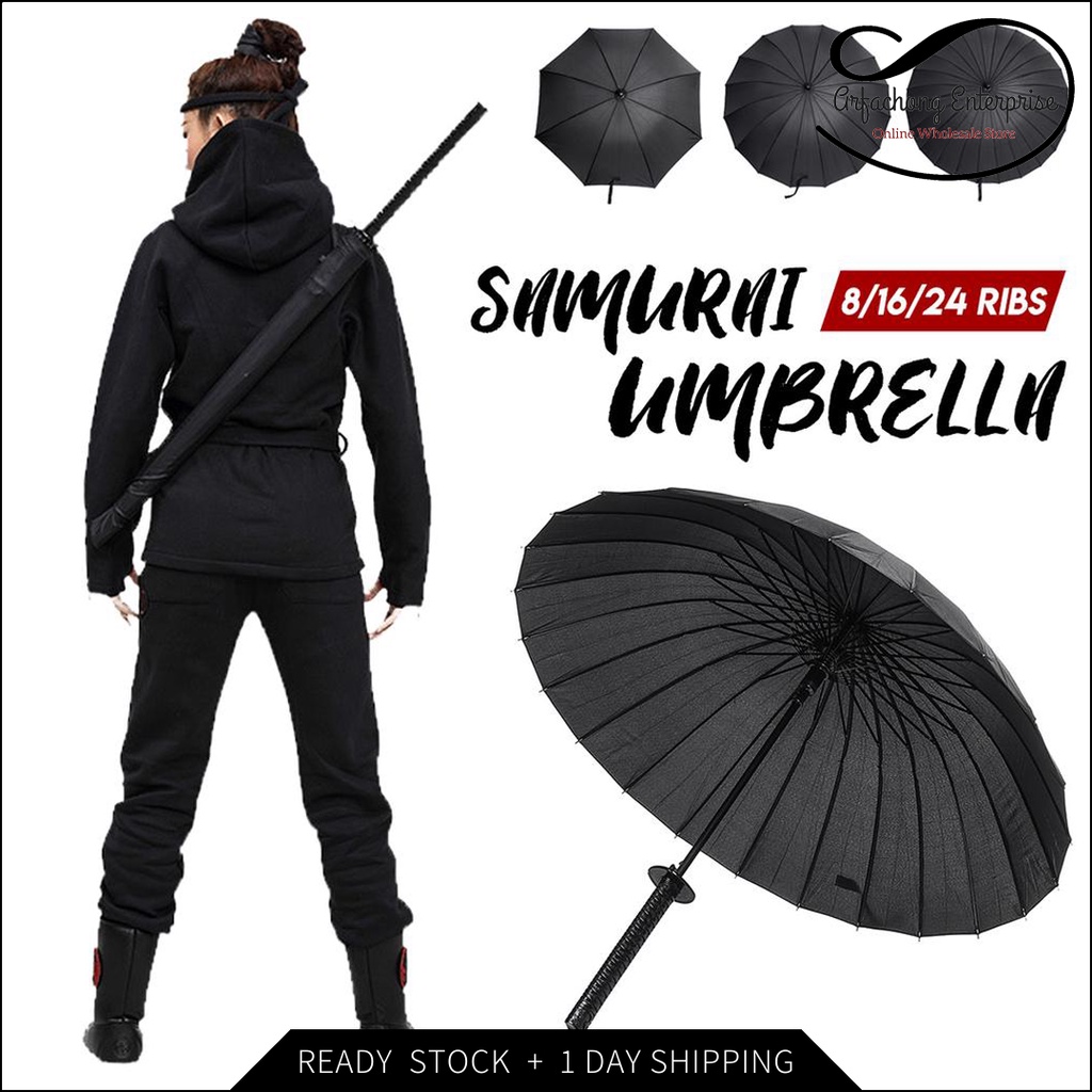 24K Japanese Samurai Style Umbrella Ninja Rain Naruto Zoro Cosplay ...