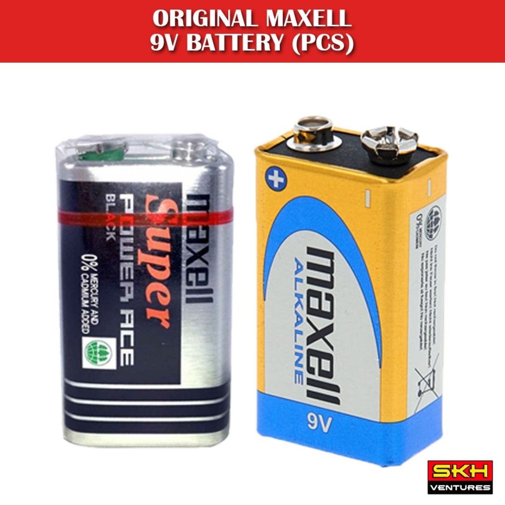 Maxell Super Power Ace 9V / Maxell Alkaline 9V Battery (1 Pcs) - 100% ...