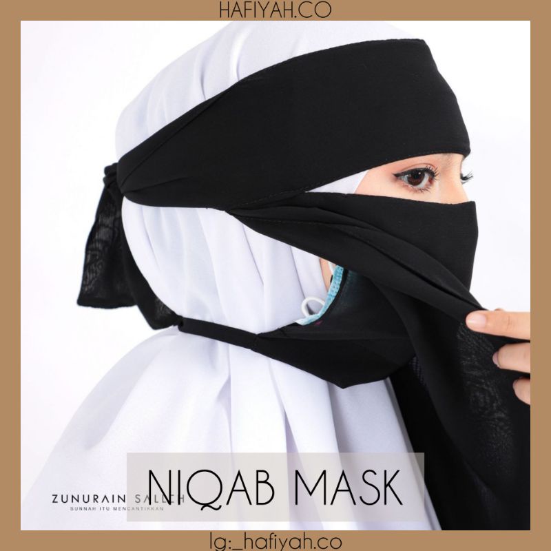 Niqab Mask with Filter Pocket Black Colour Material Aritachi | Shopee ...