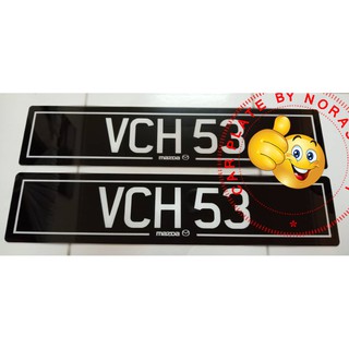 2PCS PLATE KERETA DESIGN TANAM / PAPAN SAIZ STANDARD + LOGO & LINE ...