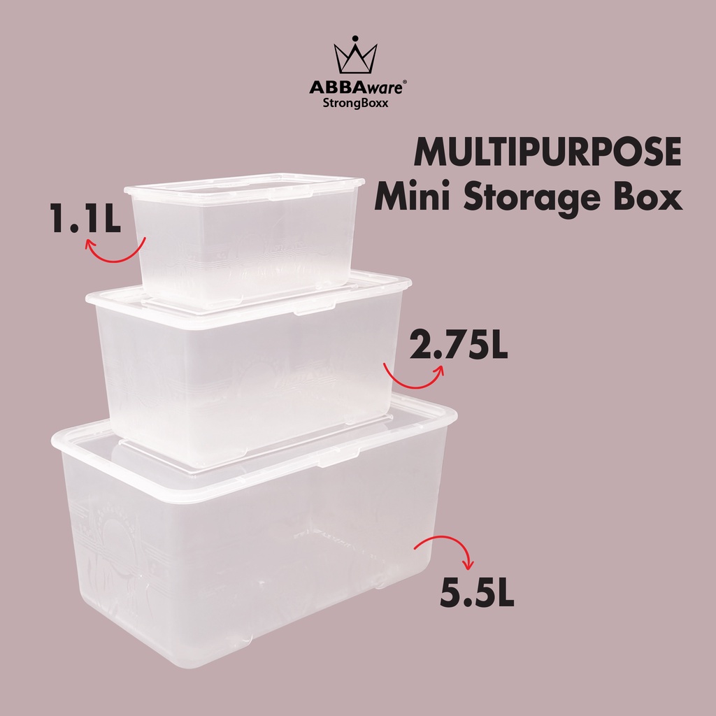 Abbaware Clear Mini Storage Box Transparent /Multipurpose Box /Kotak ...