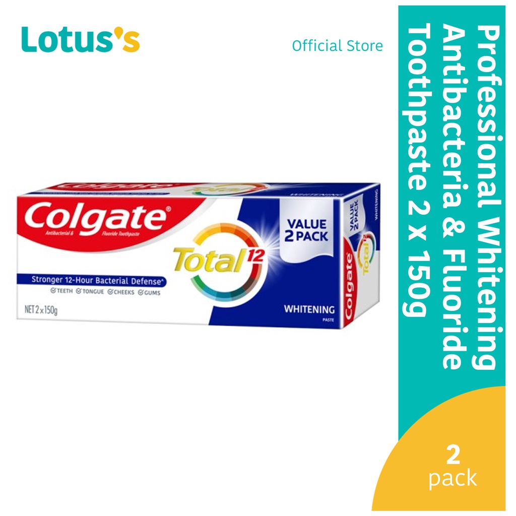 Colgate Total 12 Hour Protection Professional Whitening Antibacteria ...