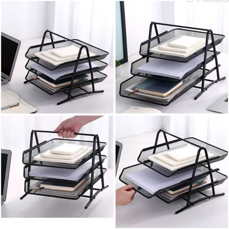Tier Document Tray 2 tier / 3 tier metal (Wire Tray) | Shopee Malaysia
