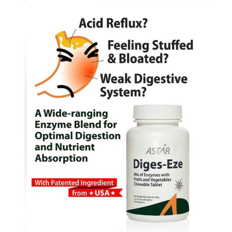 Diges-Eze Fruits and Vegetables Enzymes for Indigestion/Bloating ...