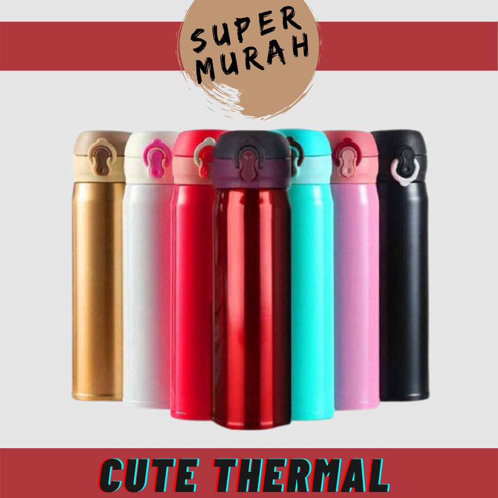 READY STOCK CUTE BOTOL AIR THERMOS MURAH SEJUK PANAS SIMPLE DESIGN 500 ...