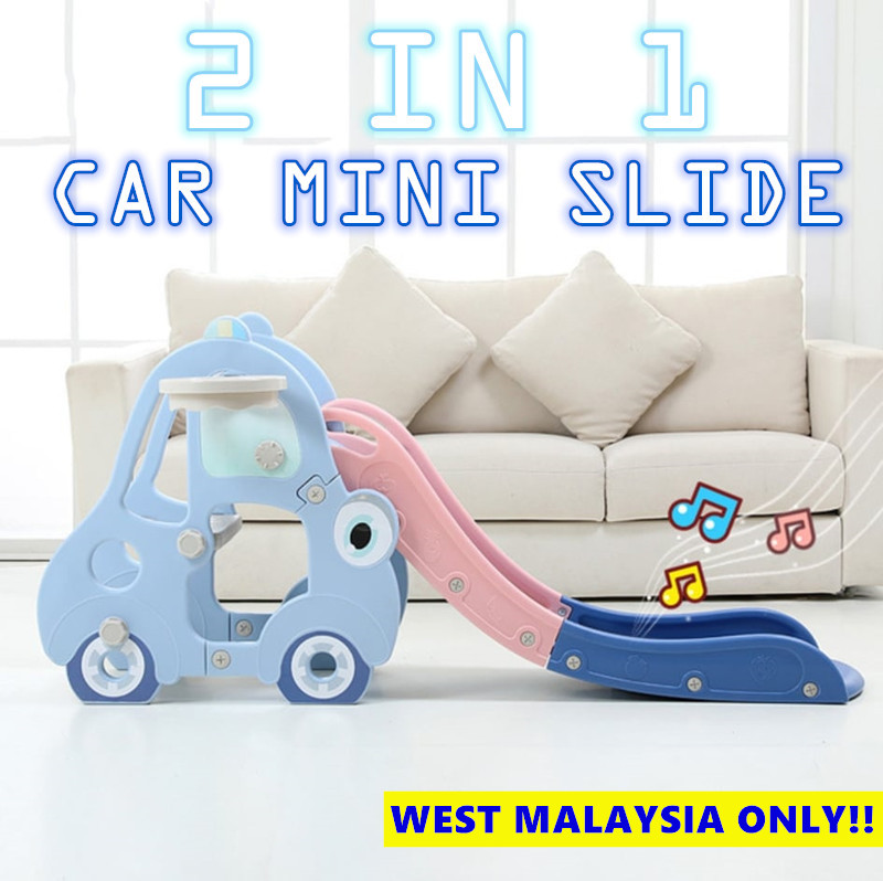 Car 2 in 1 Foldable Mini Slide with Basketball Hoop Extended Sliding ...