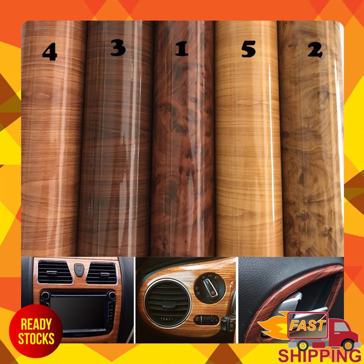 Auto Decal Roll Car Vinyl Sticker Wood Grain High Glossy Film Wrap 30CM ...