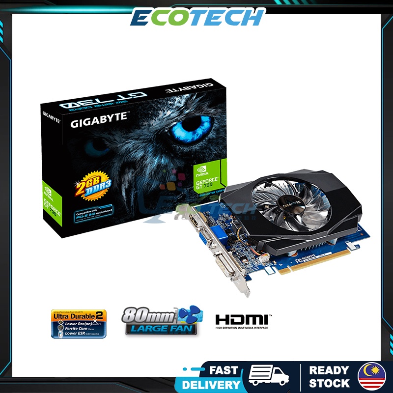 ECOTECH Gigabyte GeForce GT 730 2GB DDR3 Graphic Card ( GV-N730D3-2GI ...