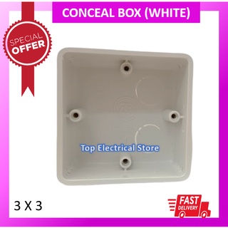3X3 PVC SINGLE CONCEAL BOX (WHITE) / 3X7 PVC DOUBLE CONCEAL BASE (WHITE ...
