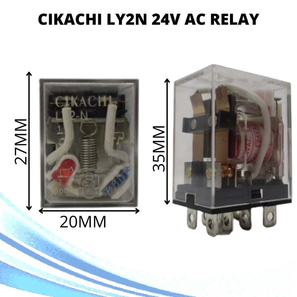 CIKACHI LY2-N 24V ADC 8 PIN RELAY (NEON) FLAT PIN RELAY | Shopee Malaysia