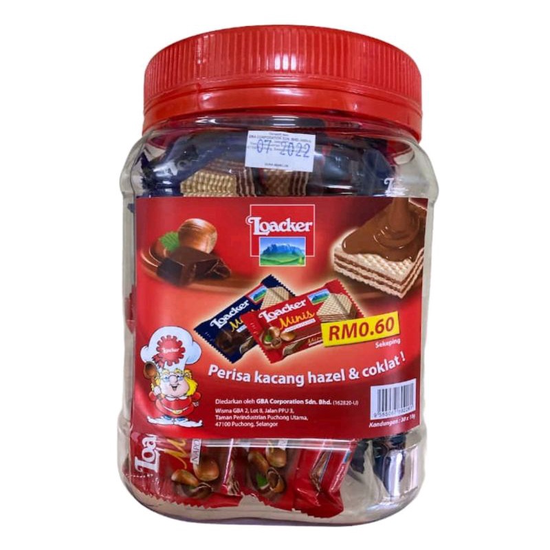 (EasyGoLuckyTrading) Loacker Mini Wafer Canister Jar 10g x 30's ...
