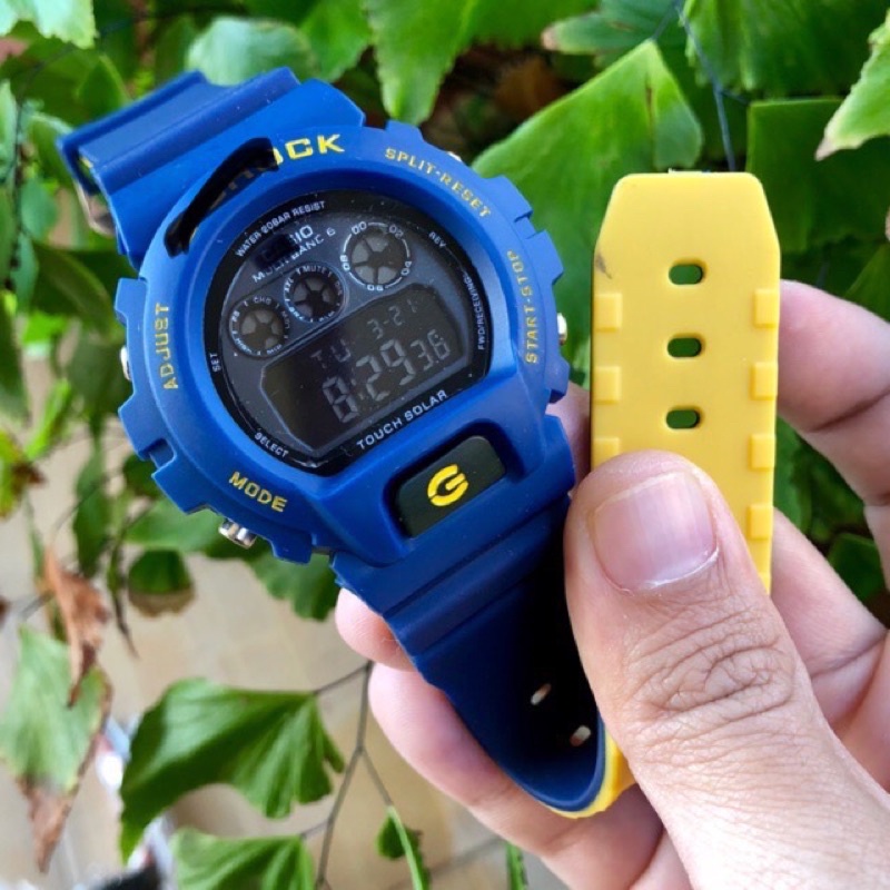 Gshk dw6900 Blue yellow jam tangan lelaki Free box gshk, murah | Shopee ...