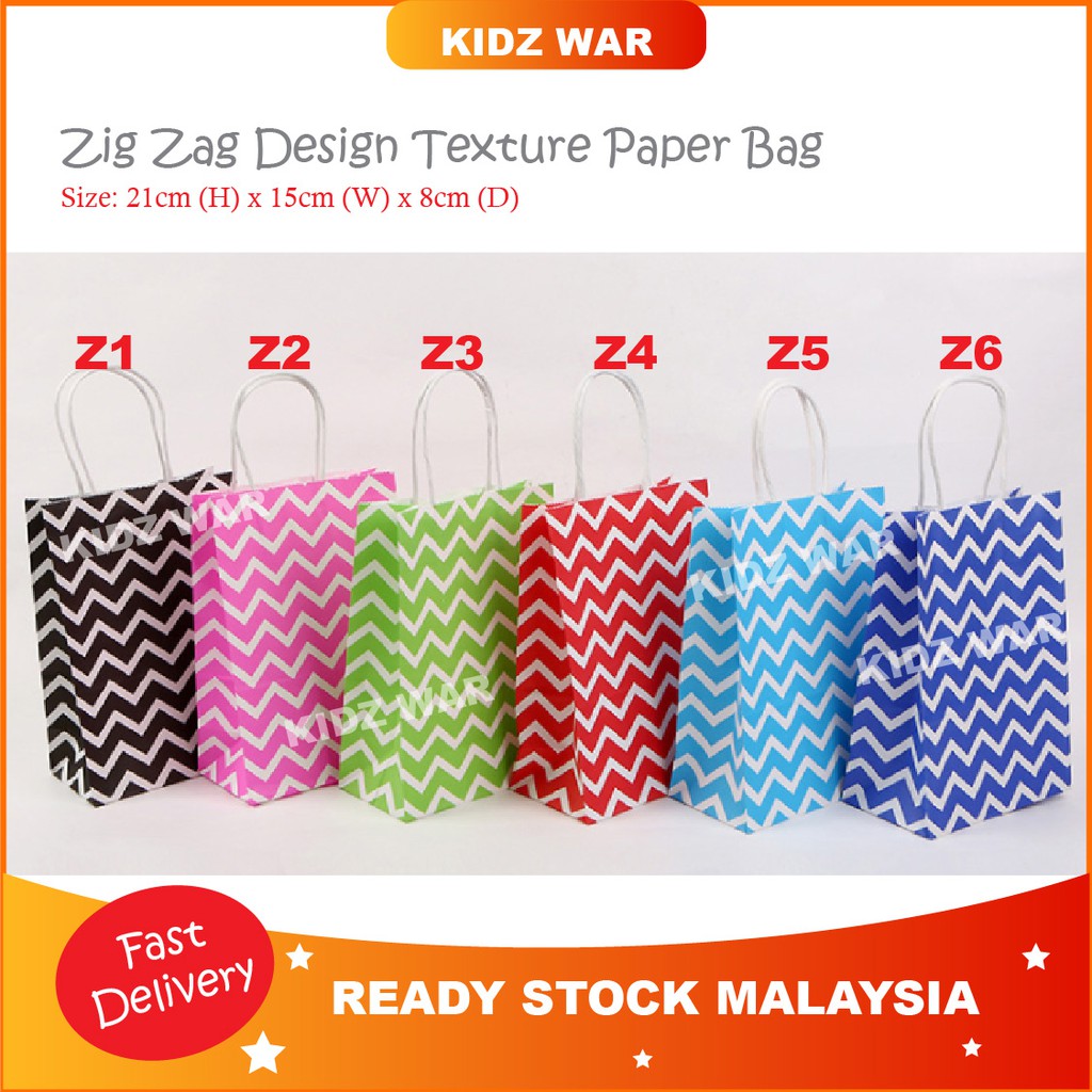 Zig Zag Design Paper Bag with Handle | Shopee Malaysia