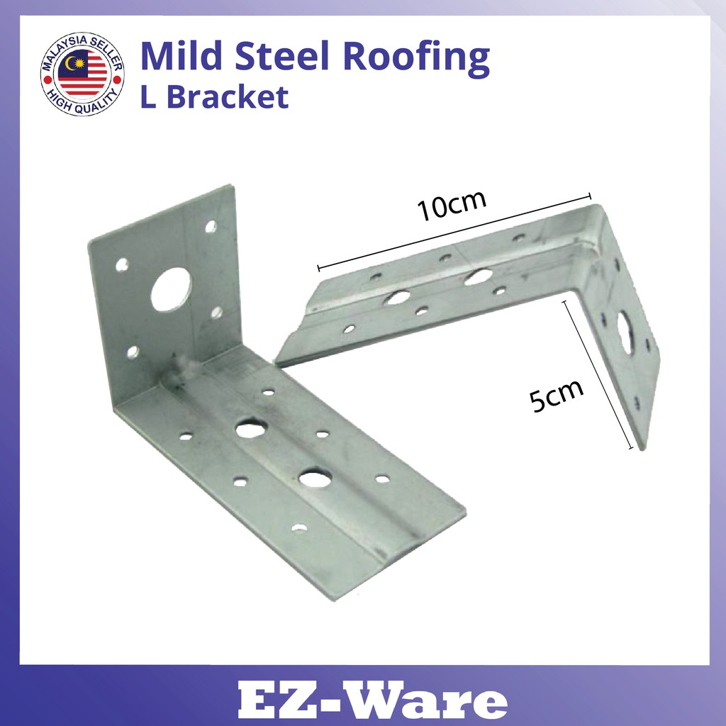 [10cm x 5cm x 1.5mm] Mild Steel Roofing L Bracket / Besi Bracket ...