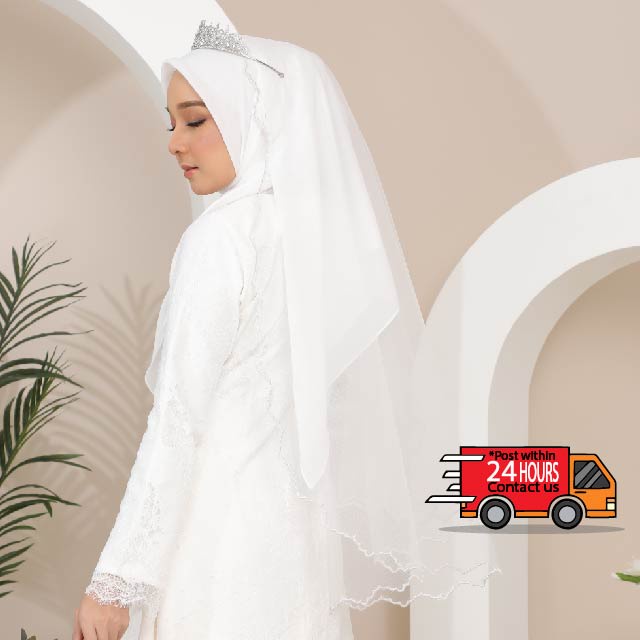 [AURELIA VEIL] Nikah, Sanding, Bride Veil, Veil Minimalist, Veil Off ...