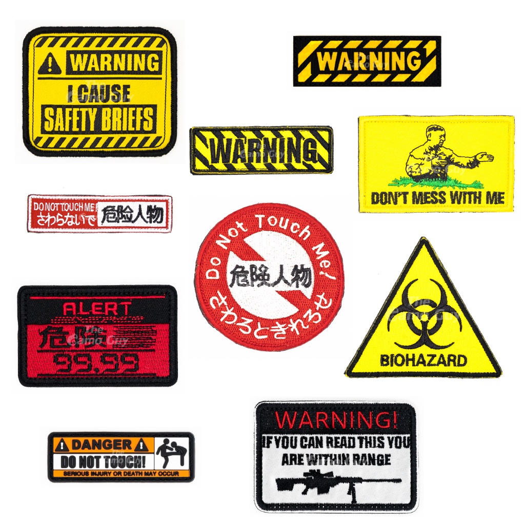 Biohazard Warning Dangerous Alert Symbol Logo Embroidery PVC Reflective ...