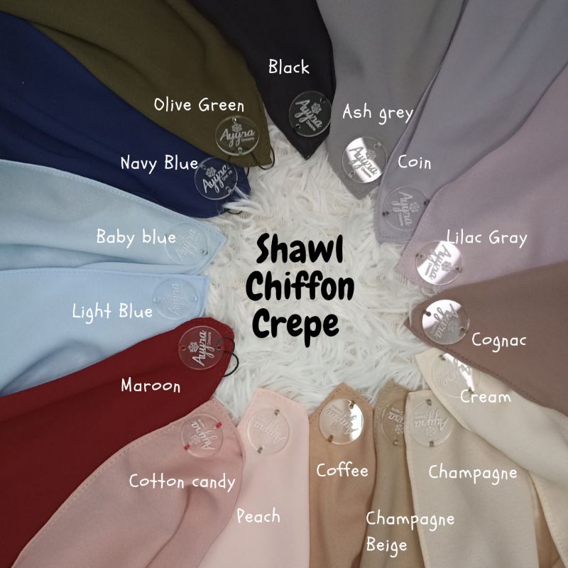 (FREE GIFT CALENDAR 2023 ) Shawl Chiffon Crepe Baby Seam Premium ...