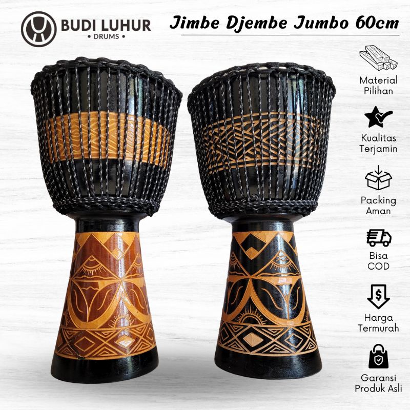 Jimbe Drum Drum Drum Jumbo Size 60cm Diameter 12inch 30cm Carving ...