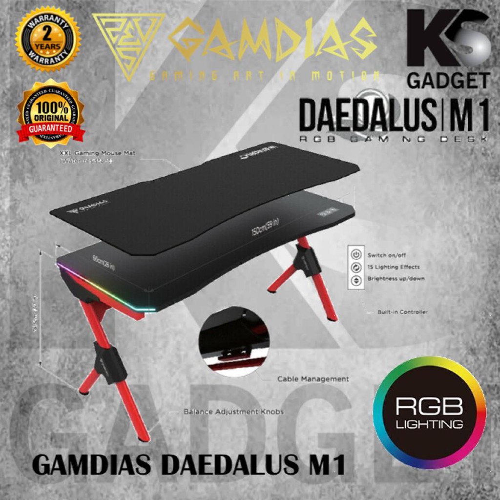 Gamdias Daedalus M1 RGB Gaming Table Red (DAEDALUS M1) | Shopee Malaysia