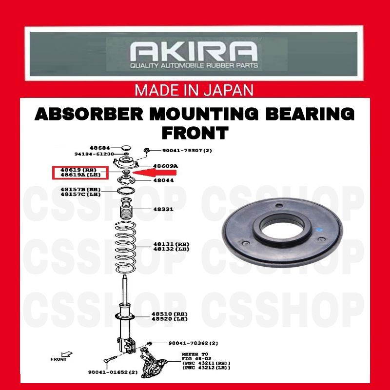 TOYOTA AVANZA ,PERODUA KEMBARA ABSORBER MOUNTING BEARING FRONT ...