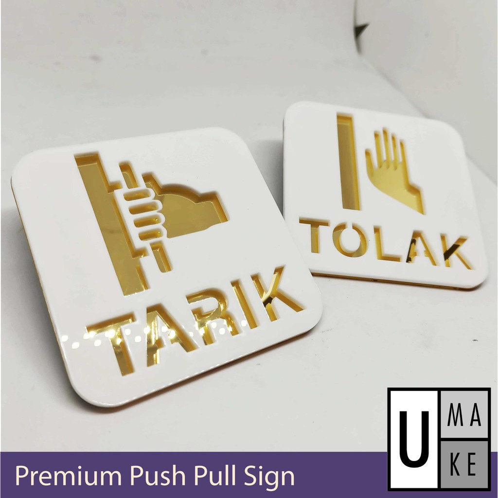 UMAKE Push and Pull Door Sign Door Signage Office use | Shopee Malaysia