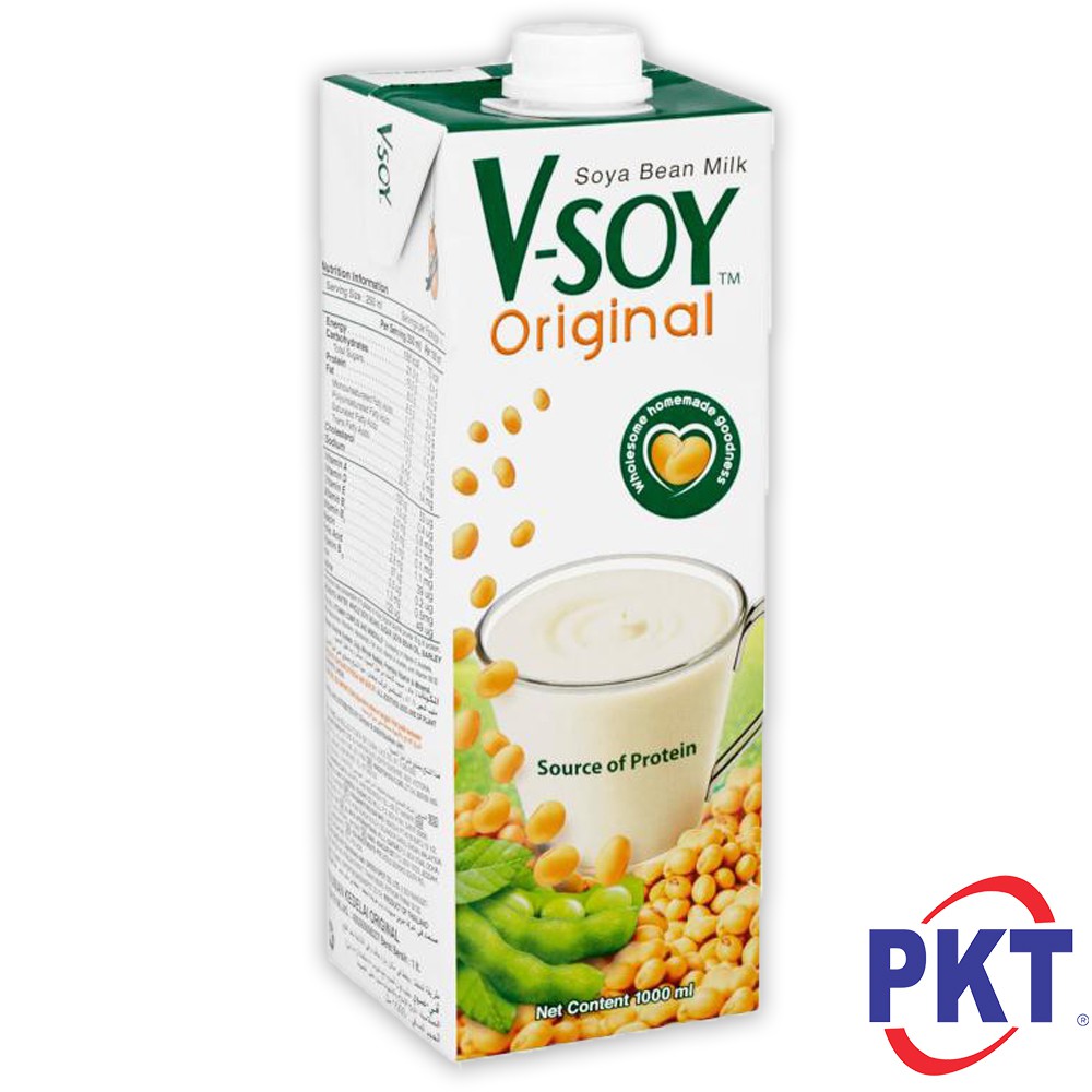 V-soy uht original soya bean milk 1l | BeeCost