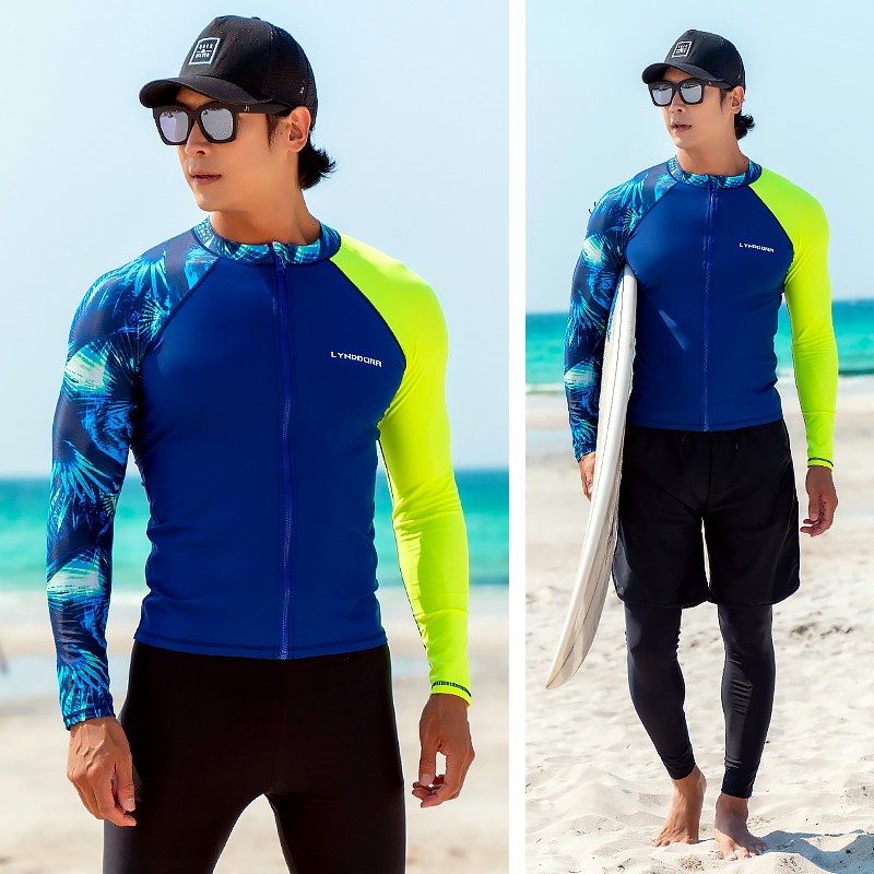 SAILBEE Men's UV Protect Surfing Rash Guard Long Sleeve Swimsuit ...