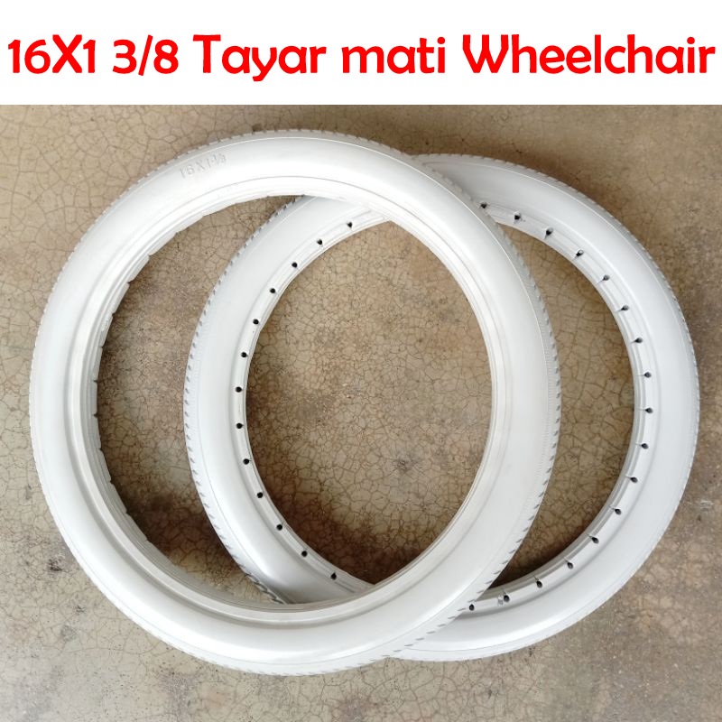 Non Air 16X1 3/8 Tayar mati Wheelchair Bicycle electric Tyre Basikal 16 ...