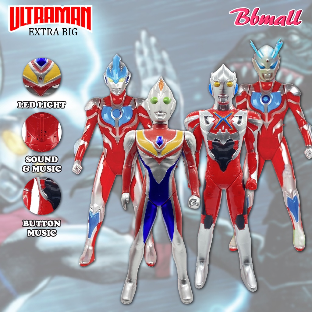 (BIG) Ultraman Toy Action Figure Play Toy with Sound And Light / Patung ...