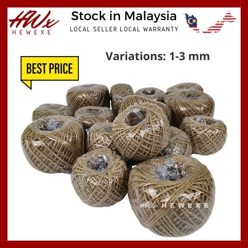 (HWx) Tali Guni Natural Brown Jute String (1mm*100m/2mm*50m/2.35mm*85m ...
