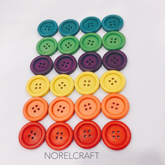 12PCS [WB33]COLOUR WOOD BUTTON / JENIS WARNA BUTANG KAYU [ READYSTOCK ...