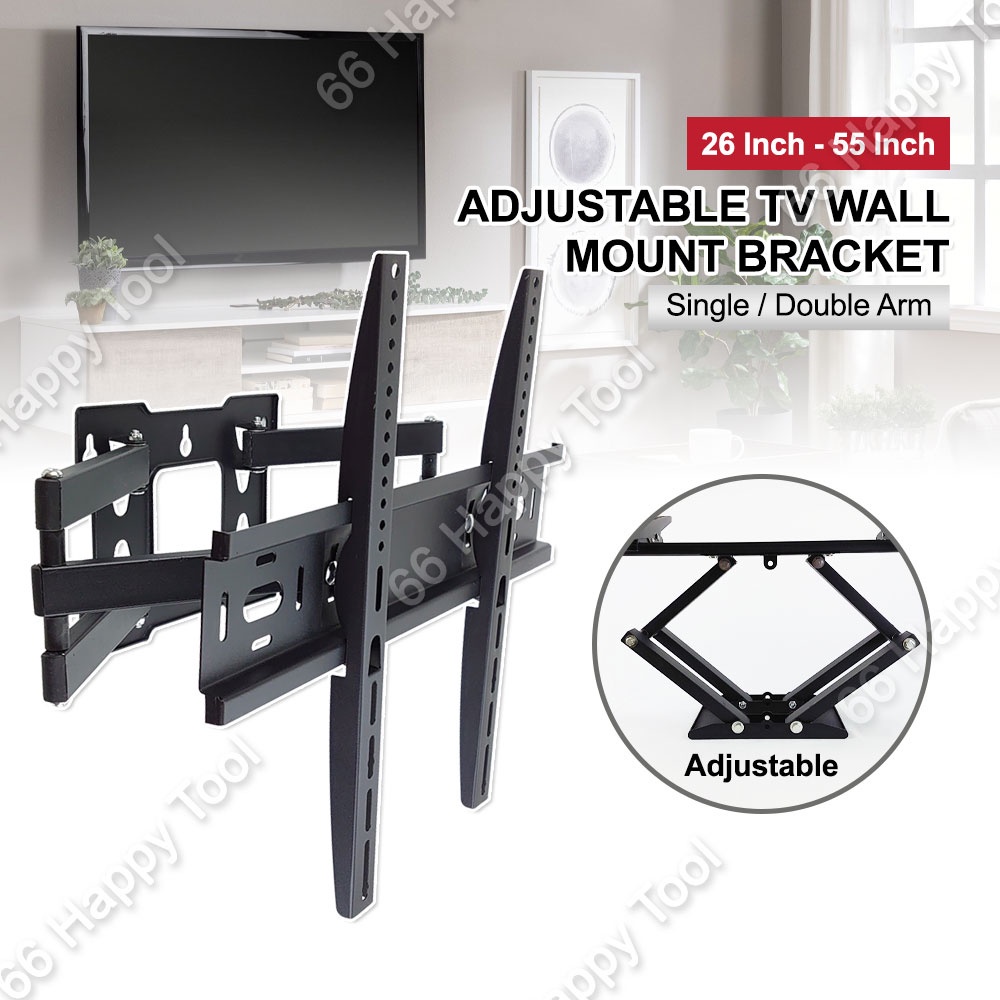 Universal TV Bracket 26"-55" Full Motion Adjustable Single/Double Arm ...