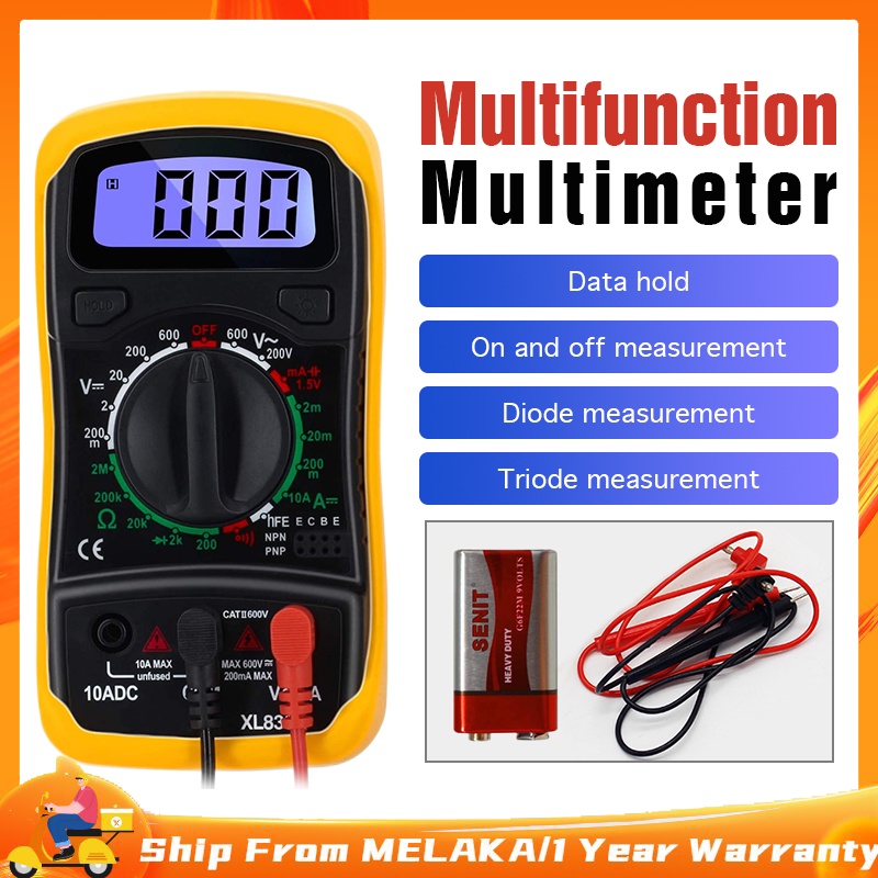 Digital Multimeter LCD Volt Meter Ammeter Ohms Tester AC/DC OHM Volt ...