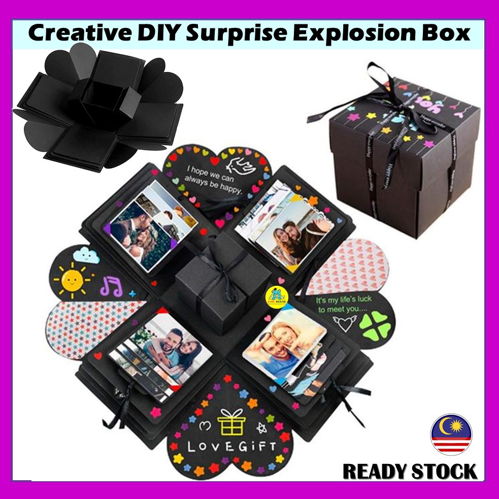 Creative DIY Surprise Explosion Box · Birthday Gift · DIY Photo Memory ...