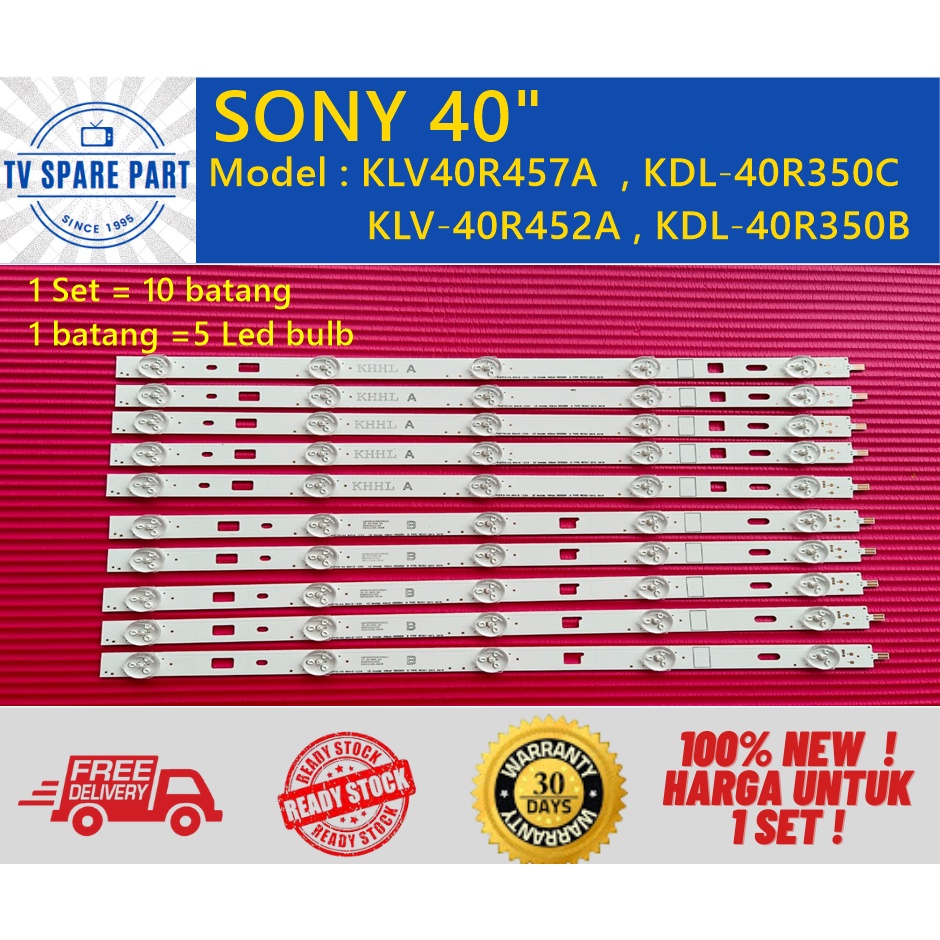 KLV-40R457A / KLV-40R452A / KDL-40R350B / KDL-40R350C Sony 40" LED TV ...