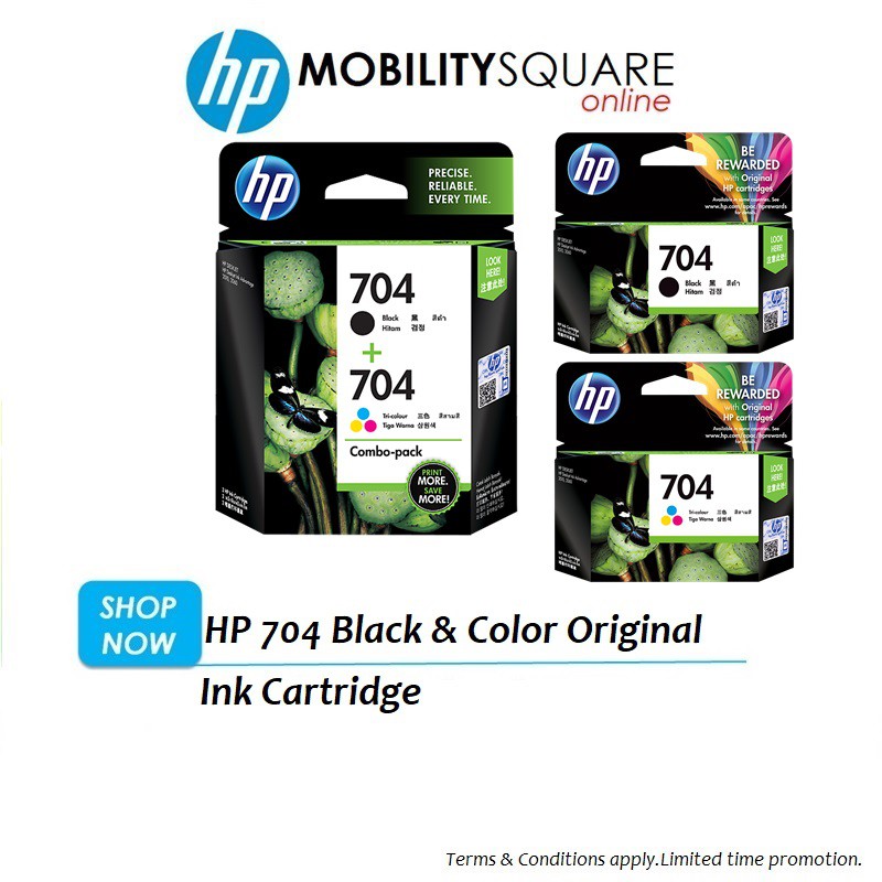 HP 704 Black/Color/Combo Original Ink Cartridge | Shopee Malaysia