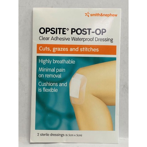 Smith & Nephew Opsite Post-Op Clear Adhesive Waterproof Dressing 6 ...