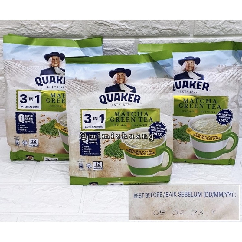 Malaysia QUAKER 3 IN 1 MATCHA Taste Contents 15 Sachets | Shopee Malaysia