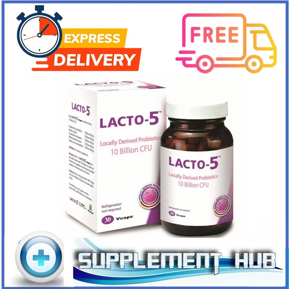 Lacto-5 Probiotics 10 Billion CFU 30s Vegetable Capsules EXP Sep 2022 ...