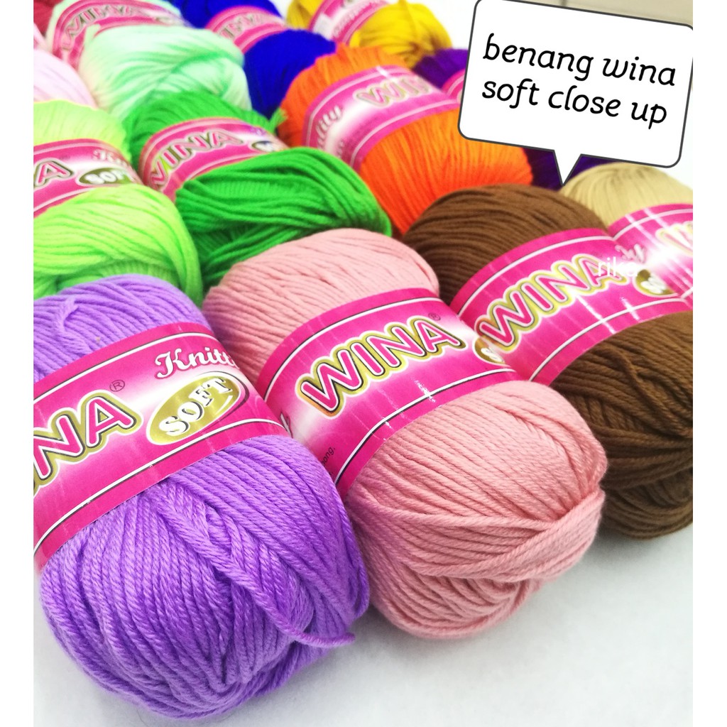 Benang kait Wina Soft 45gram crochet yarn knitting yarn single color ...