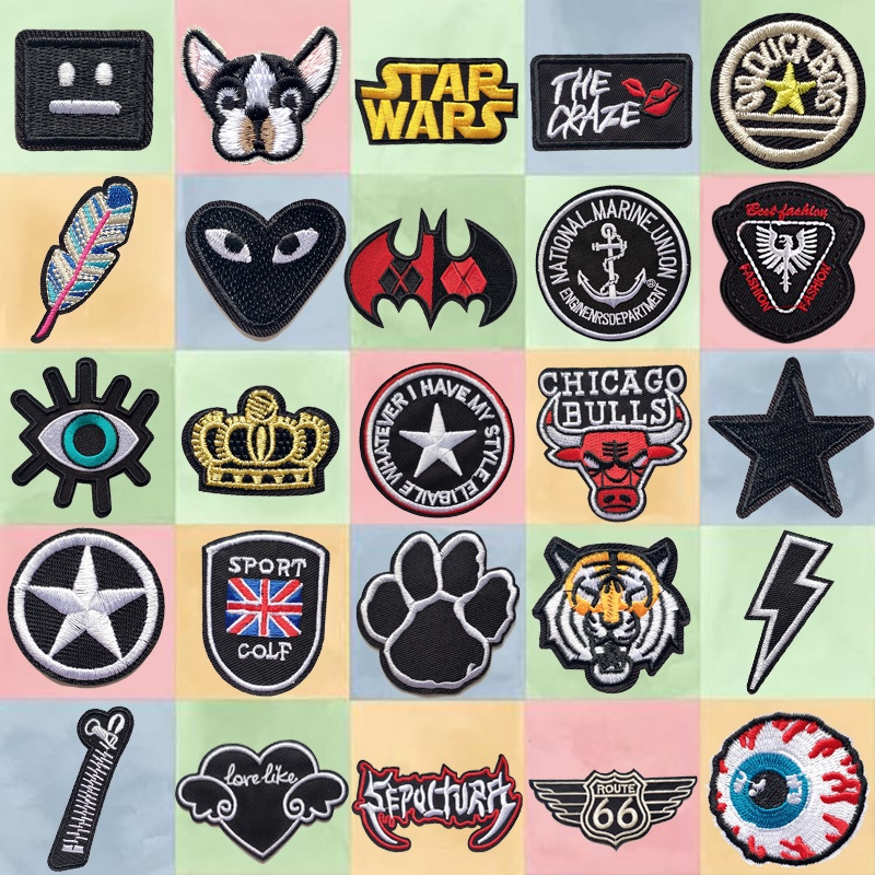 Down Jacket Patch Sticker Self-Adhesive Black T-Shirt Fashion Cloth ...