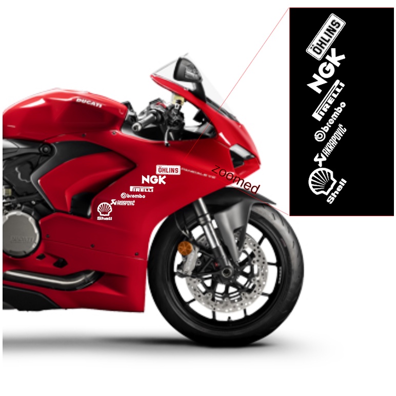 12 X Belly Pan Fairings Motorcycle Track RACING STICKERS Sponsor Vinyl ...