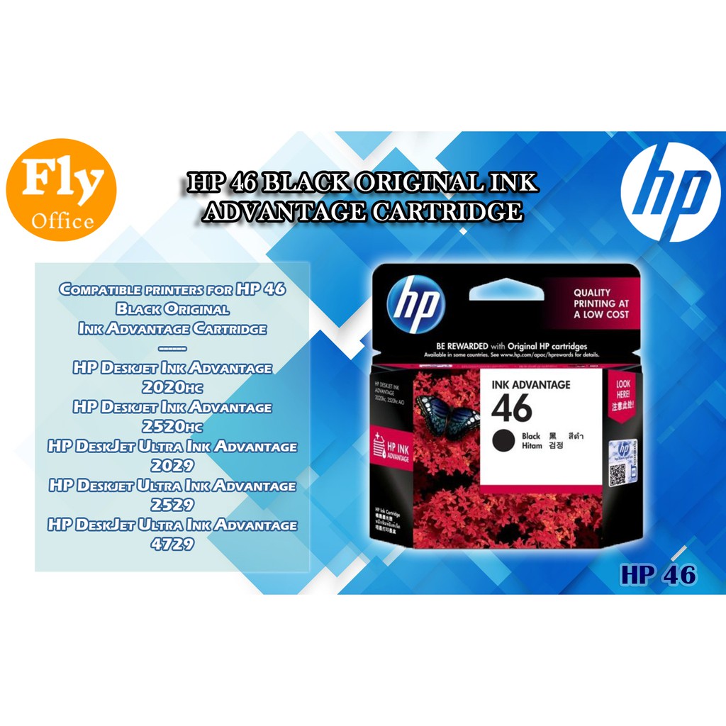 HP 46 Black Original Ink Advantage Cartridge for HP Deskjet Ink ...