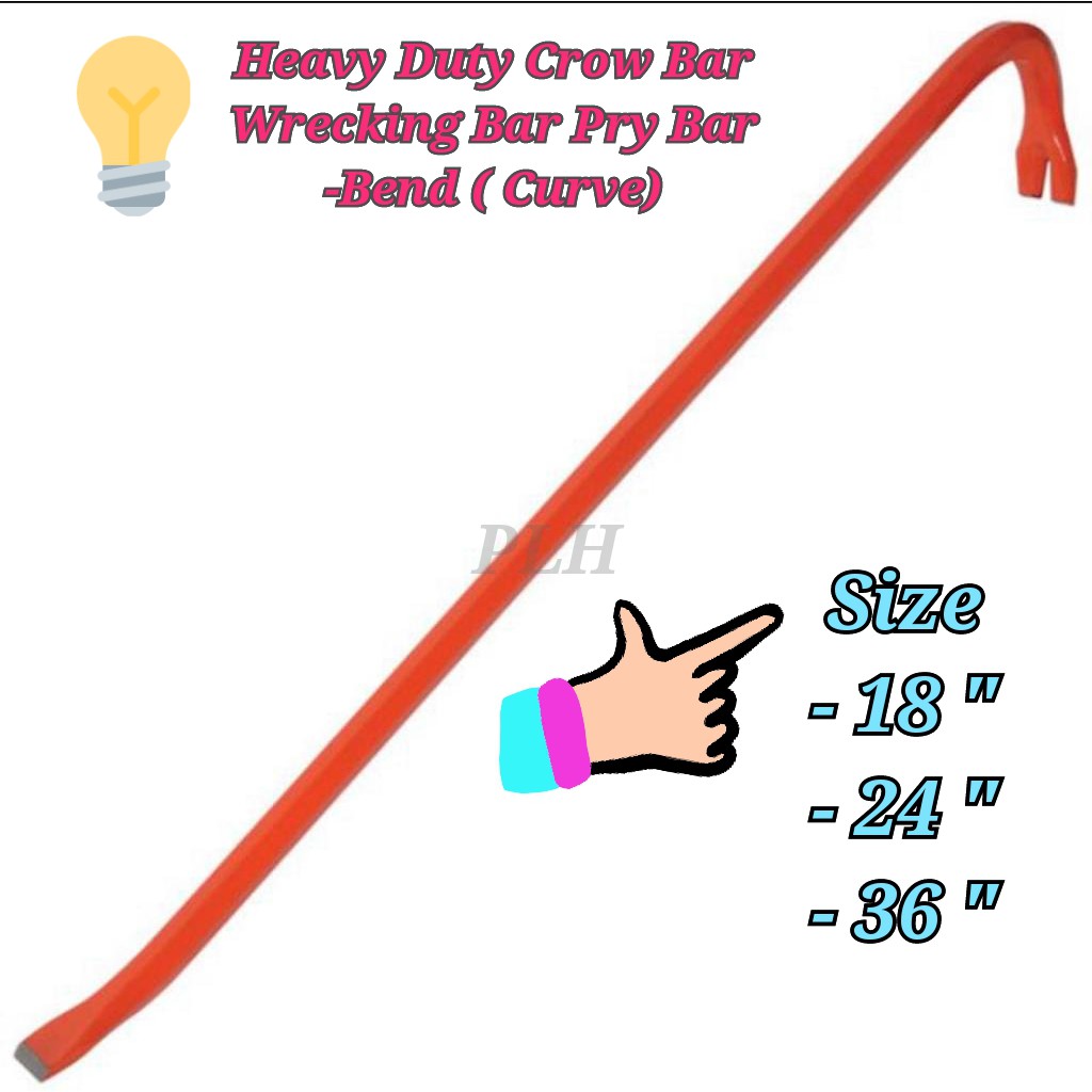 Heavy Duty Crow Bar Wrecking Bar Pry Bar - Bend (Curve) Kuku Kambing ...