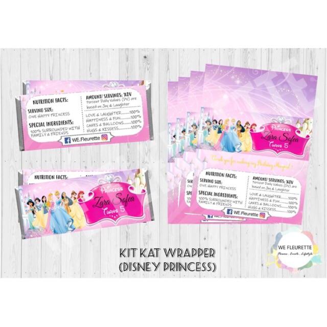 Disney Princess Theme 2 Finger Kit Kat Wrapper Label | Shopee Malaysia