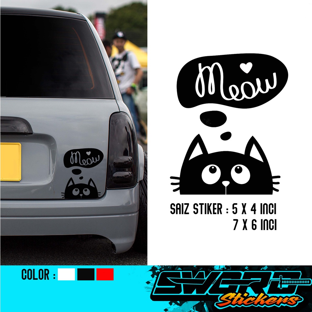 STIKER KUCING 6 / CAT STICKER / KUCING COMEL / STIKER KERETA | Shopee ...