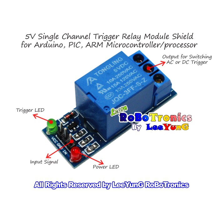 Relay Module 5V 10A Single Channel Trigger Shield for Arduino ARM ...