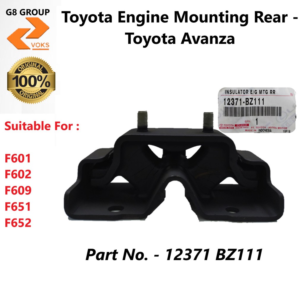 Toyota Engine Mounting Rear - Toyota Avanza ( 12371 BZ111 ) | Shopee ...