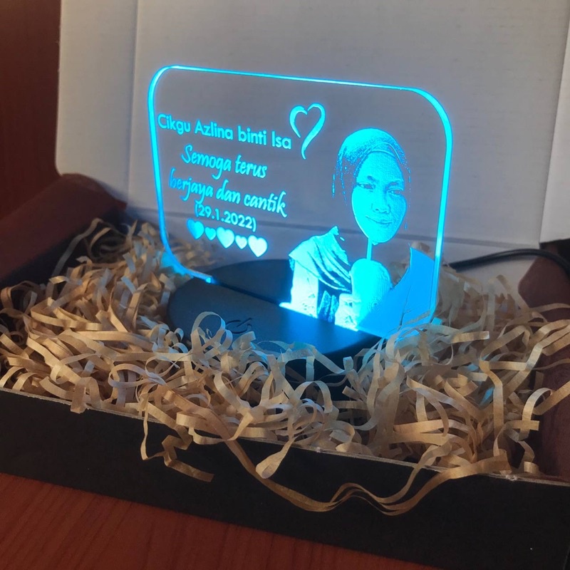 Ukiran Bergambar Berlampu (LED Lamp Photo Engrave) | Shopee Malaysia
