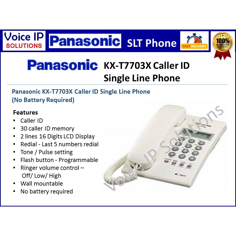 Panasonic KX-T7703/ KX-T7703X Caller ID Single Line Phone (white ...